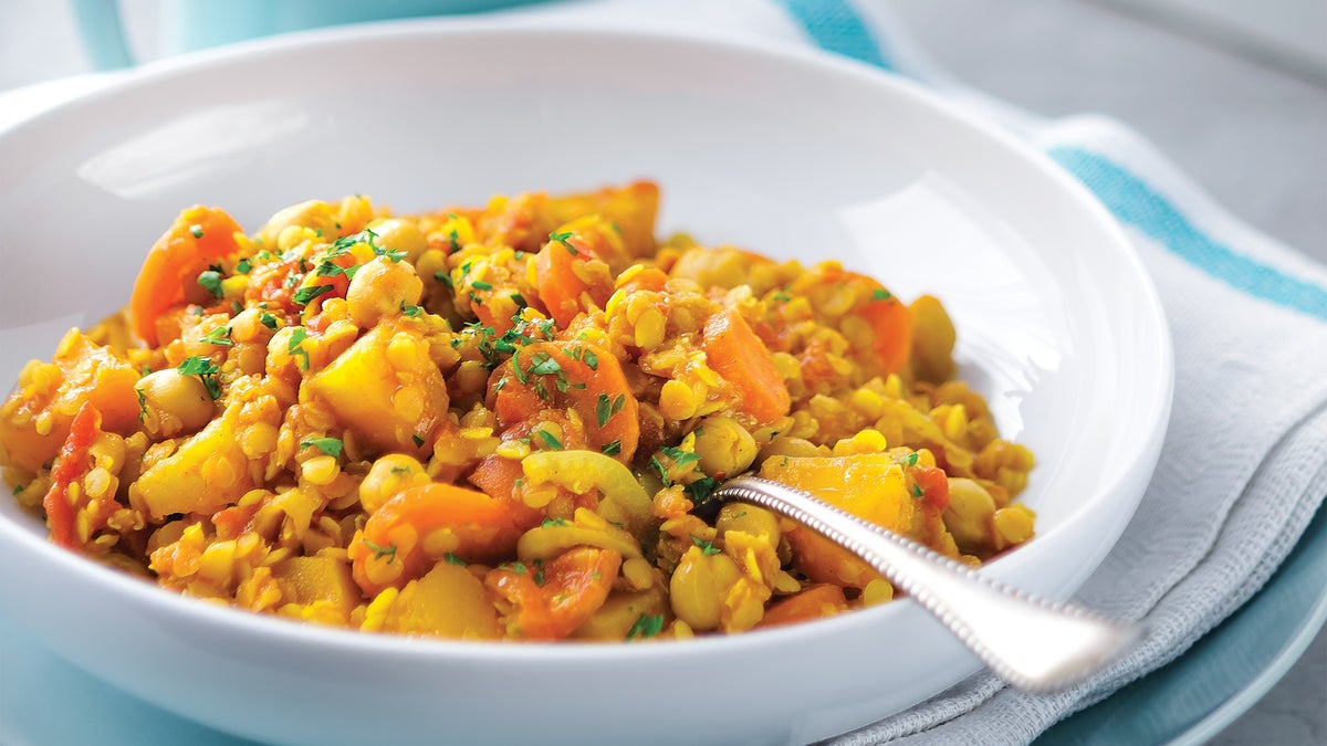 Moroccan Red Lentil Stew with Parsnip Fries Recipe