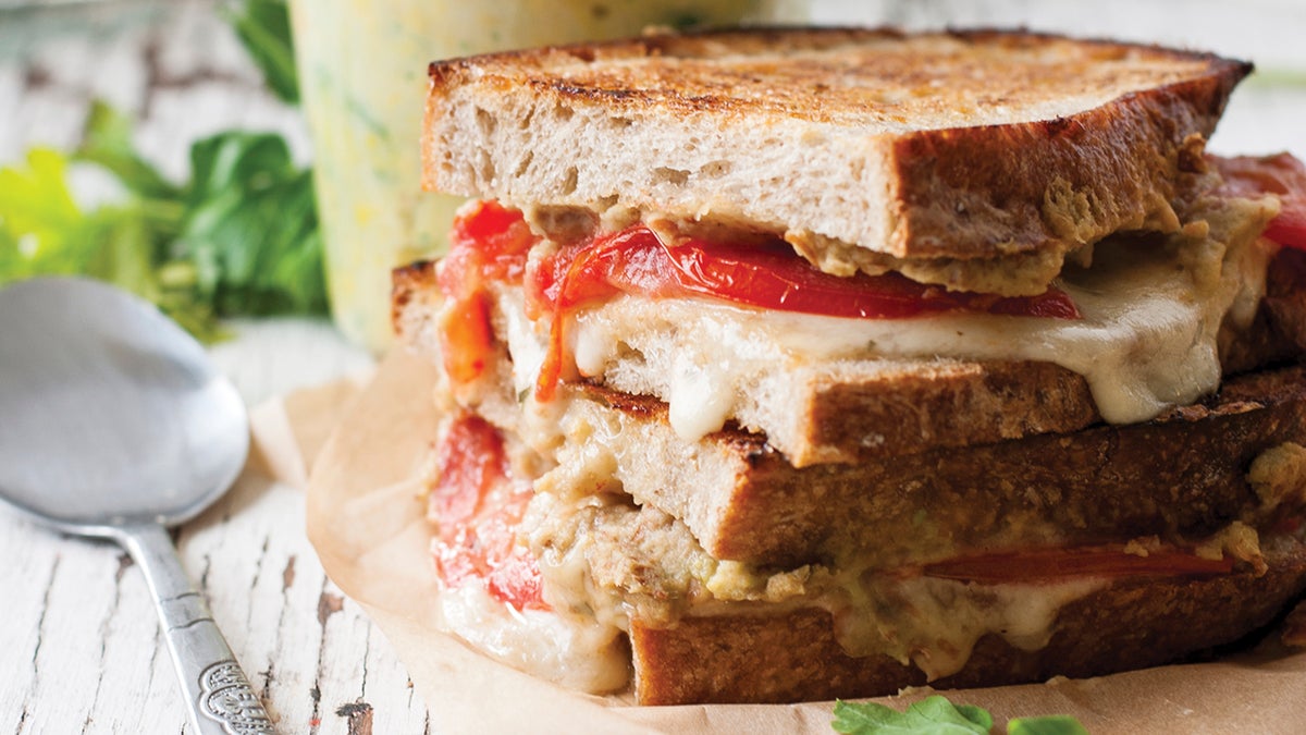 Southwest Panini with Cilantro Corn Gazpacho Recipe