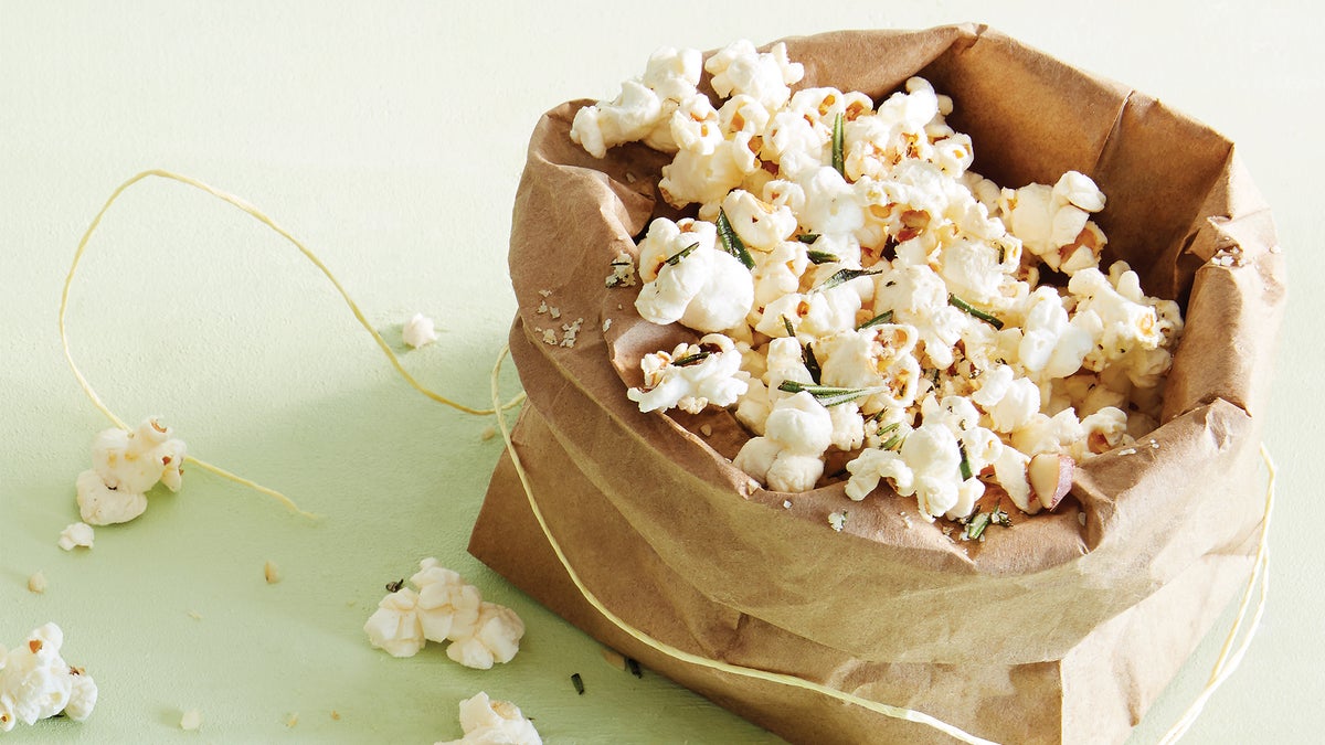 Herbed Parmesan Popcorn with Brazil Nuts - Clean Eating Snacks