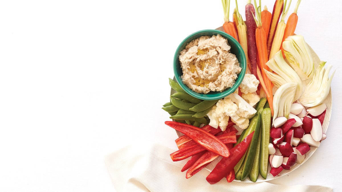 White Bean Bagna Cauda Dip with Crudités Recipe | Clean Appetizer Recipes