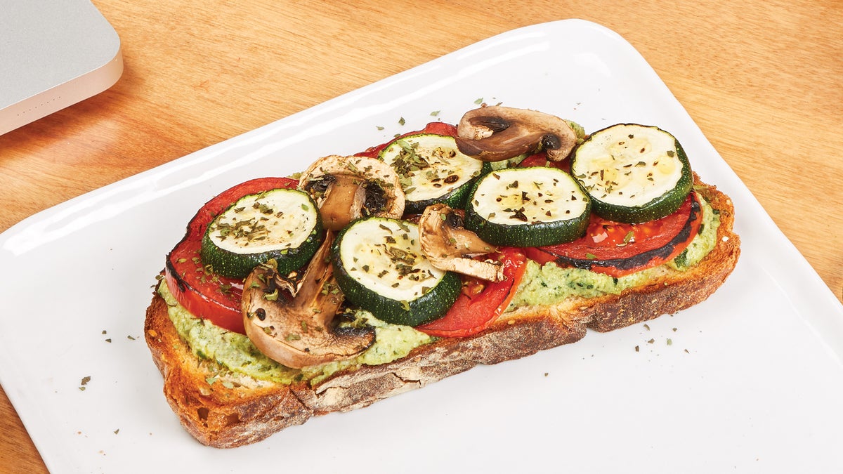 Budget Friendly Mediterranean Veggie Toast
