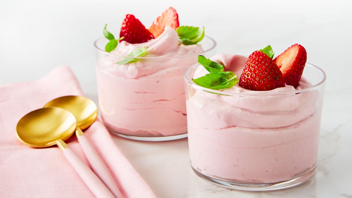 Strawberry Basil Mascarpone Mousse - Clean Eating