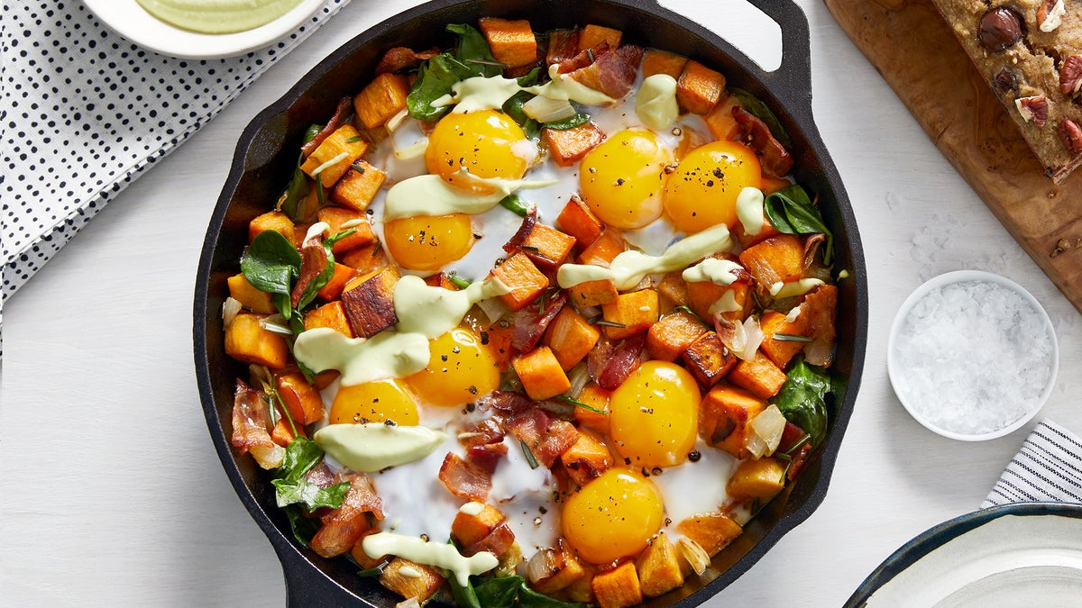 Sweet Potato & Bacon Hash Recipe - Clean Eating