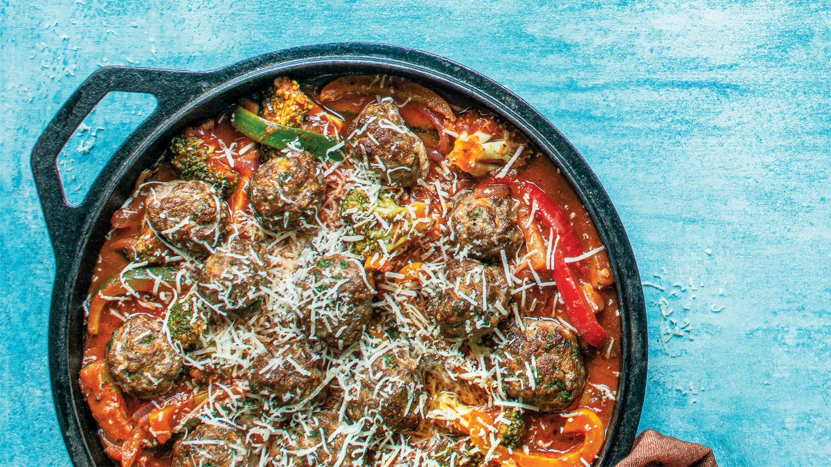 Parmesan Meatballs Over Vegetable Ragu - Clean Eating